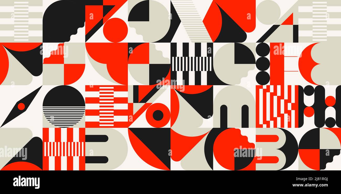 Geometric abstract vector pattern artwork made with various geometry ...