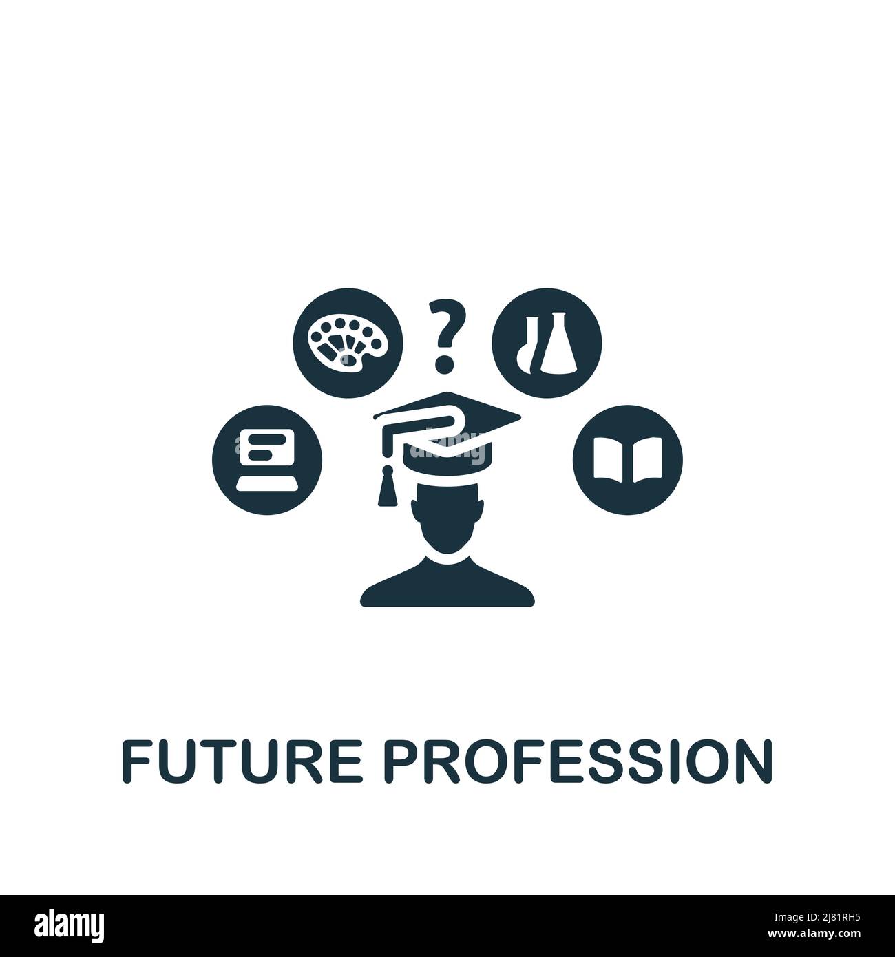 Future Profession icon. Monochrome simple E-Learning icon for templates ...