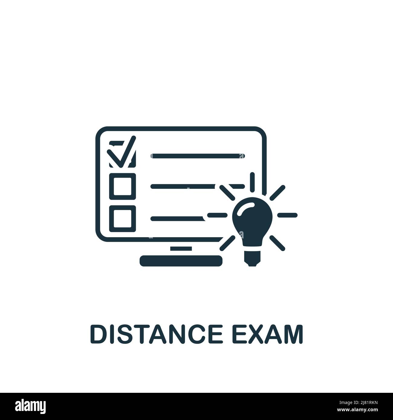 Distance Exam icon. Monochrome simple E-Learning icon for templates ...