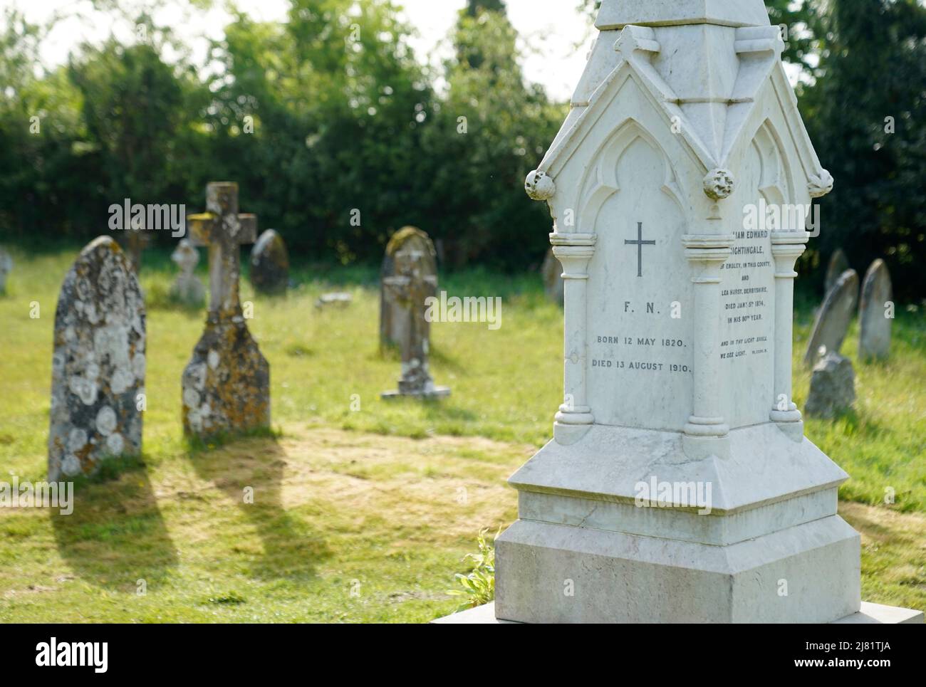 A view of the grave of Florence Nightingale in the churchyard of St ...