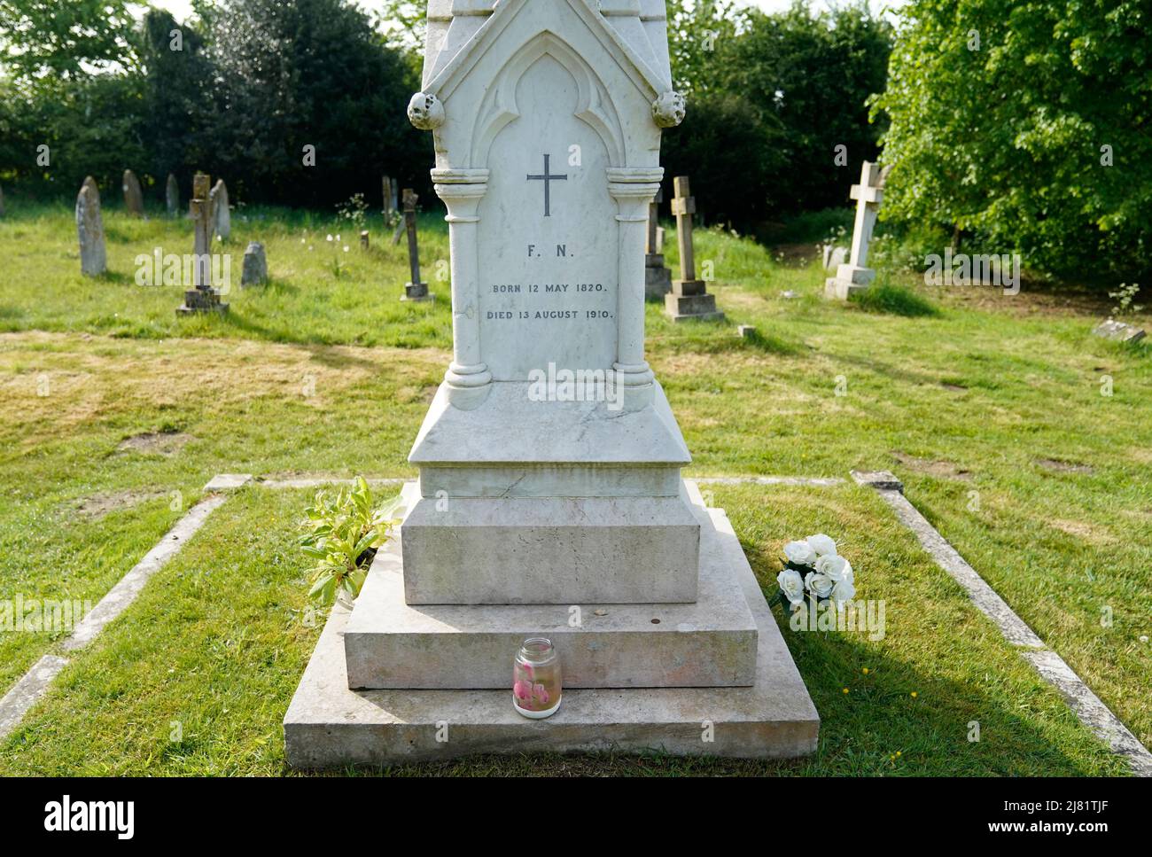 A view of the grave of Florence Nightingale in the churchyard of St ...