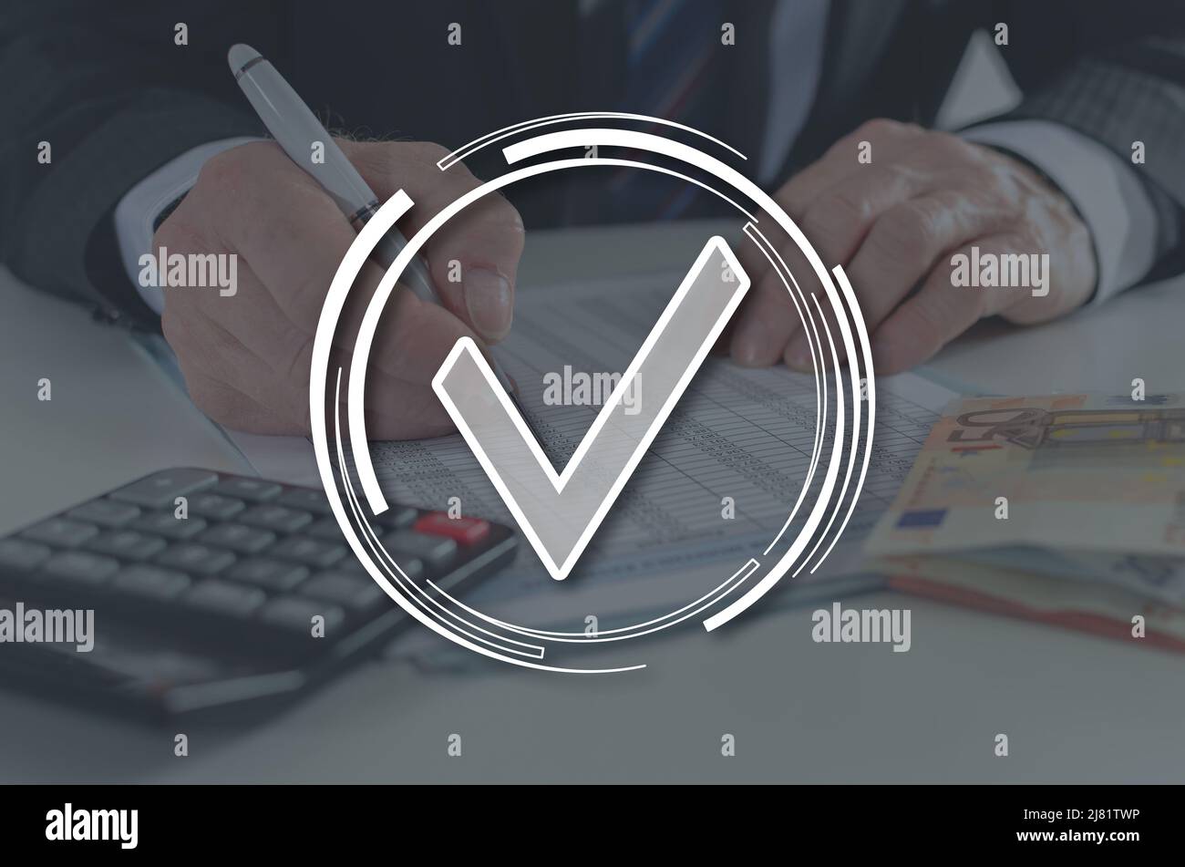 Validation concept illustrated by a picture on background Stock Photo ...