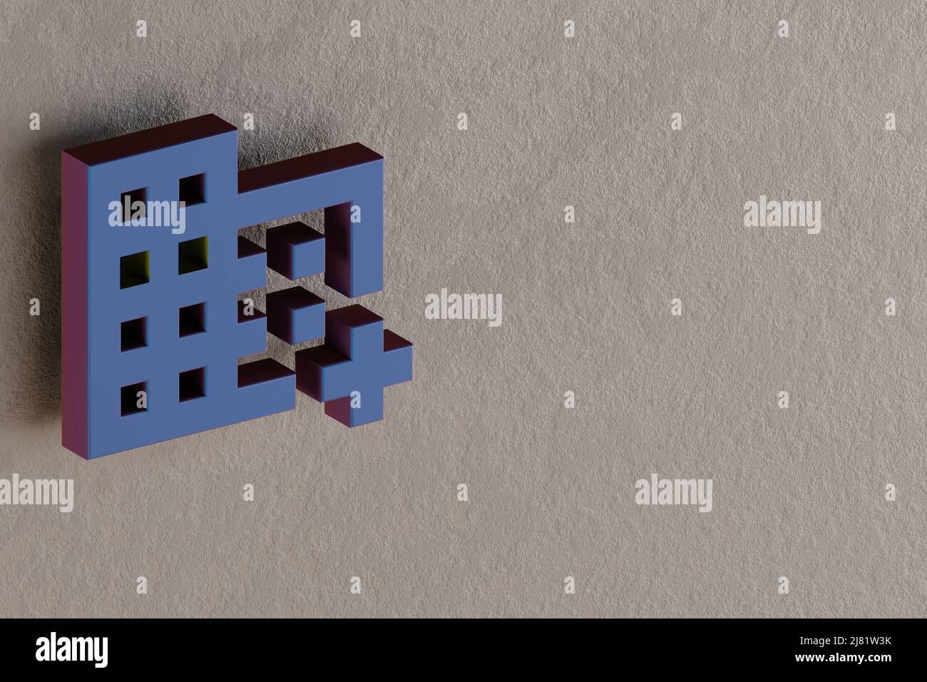 Beautiful abstract illustrations Blue Domain Add symbol icons on a wall ...