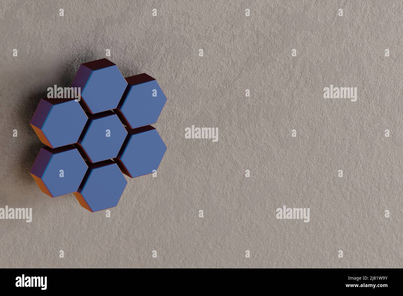 Beautiful abstract illustrations Blue Hive symbol icons on a wall ...