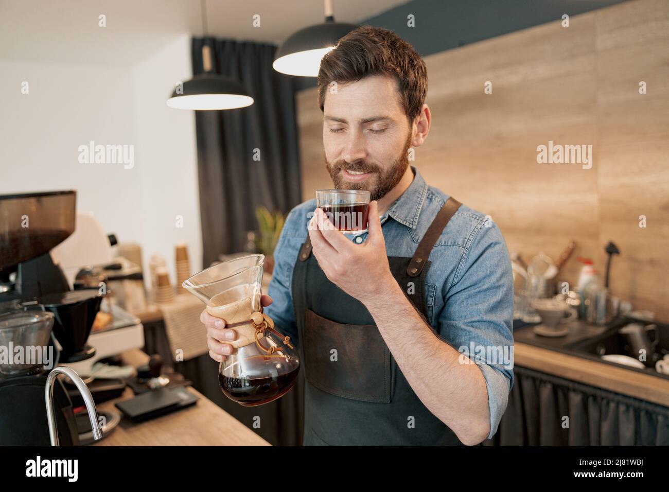Barista beard hi-res stock photography and images - Alamy