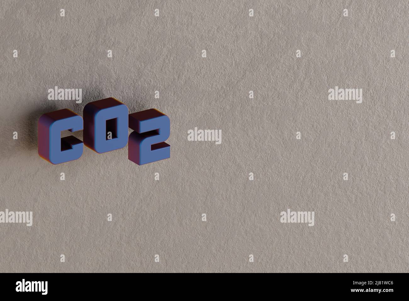 Beautiful abstract illustrations Blue Co2 symbol icons on a wall ...