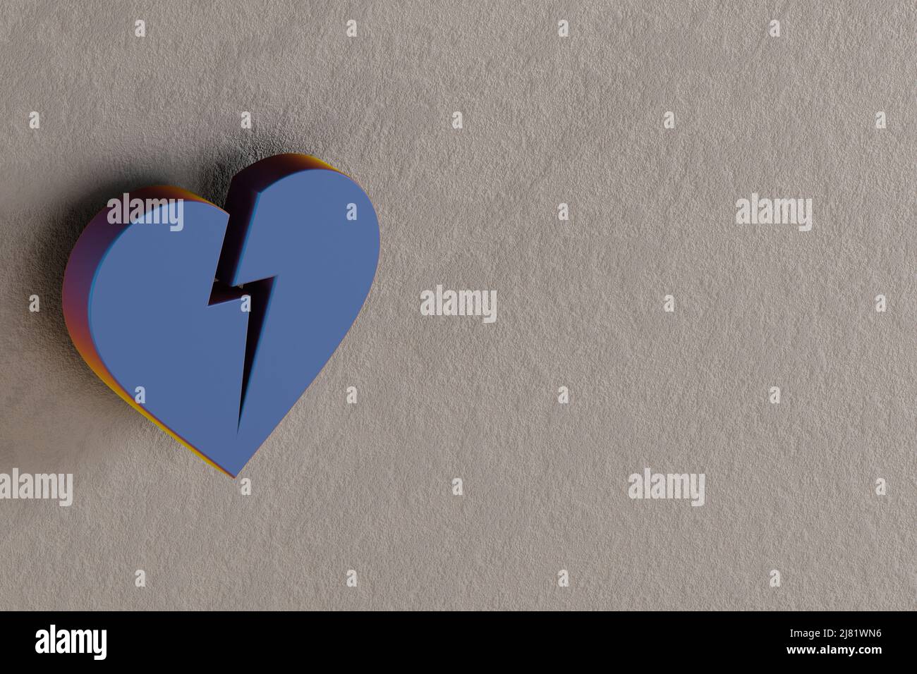 Beautiful abstract illustrations Blue Heart Broken symbol icons on a ...