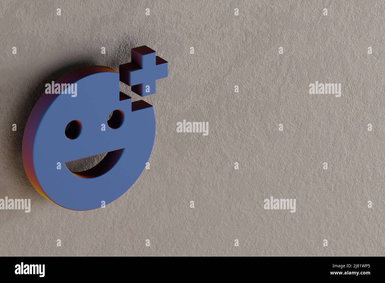 Beautiful abstract illustrations Blue Add Reaction symbol icons on a ...