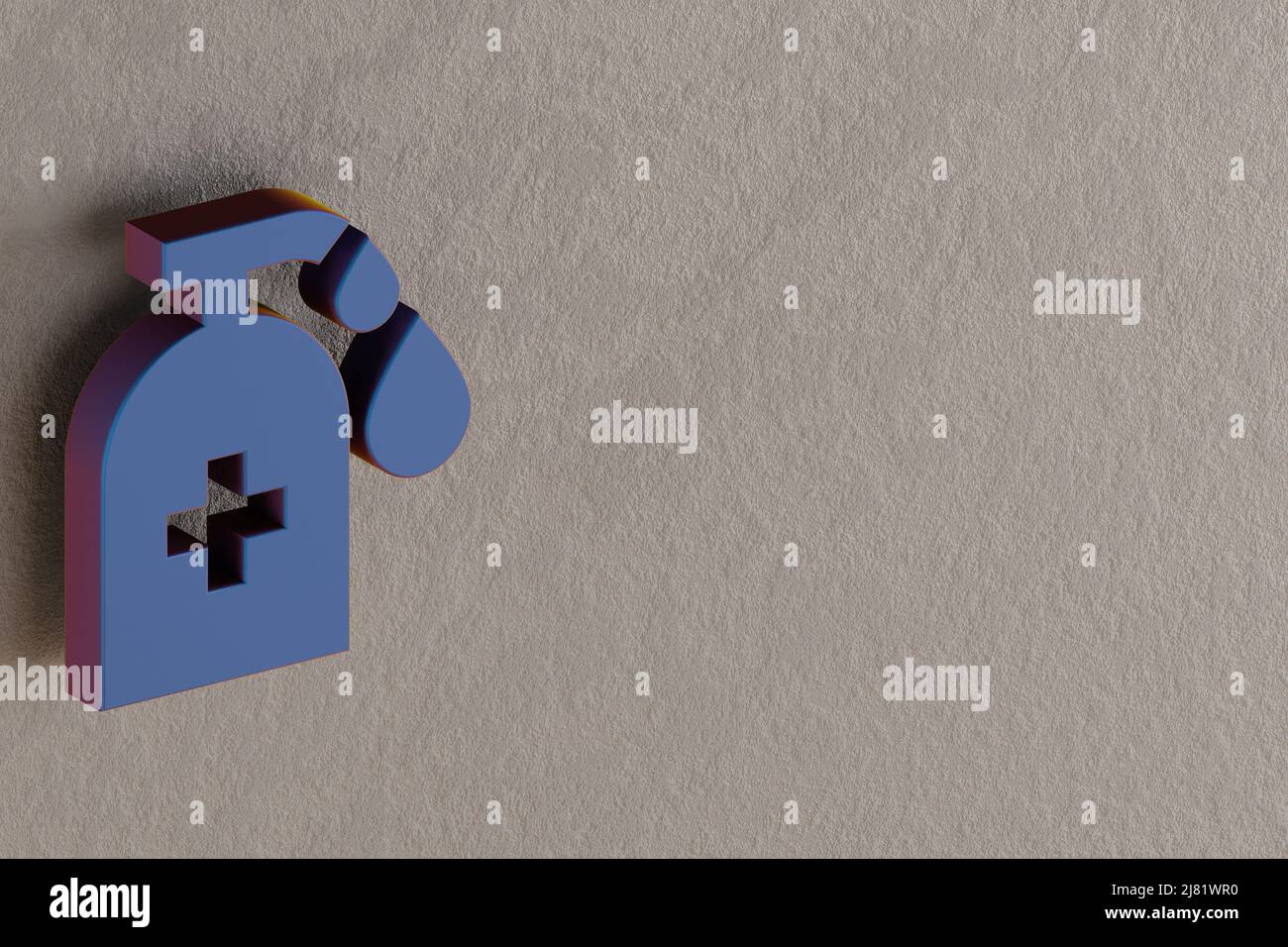 Beautiful abstract illustrations Blue Sanitizer symbol icons on a wall ...