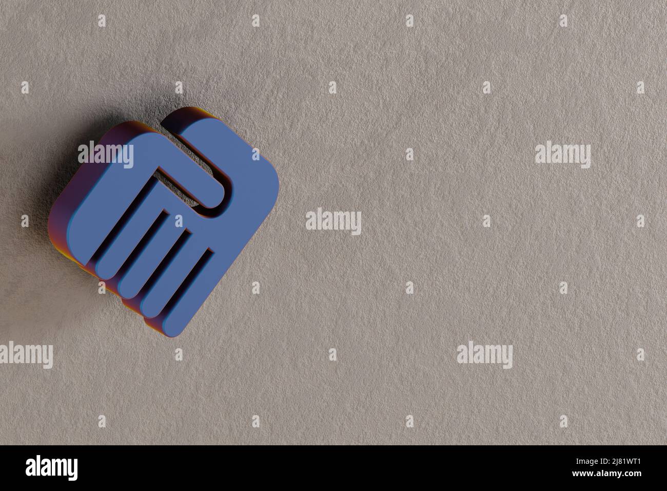 Beautiful abstract illustrations Blue Handshake symbol icons on a wall ...