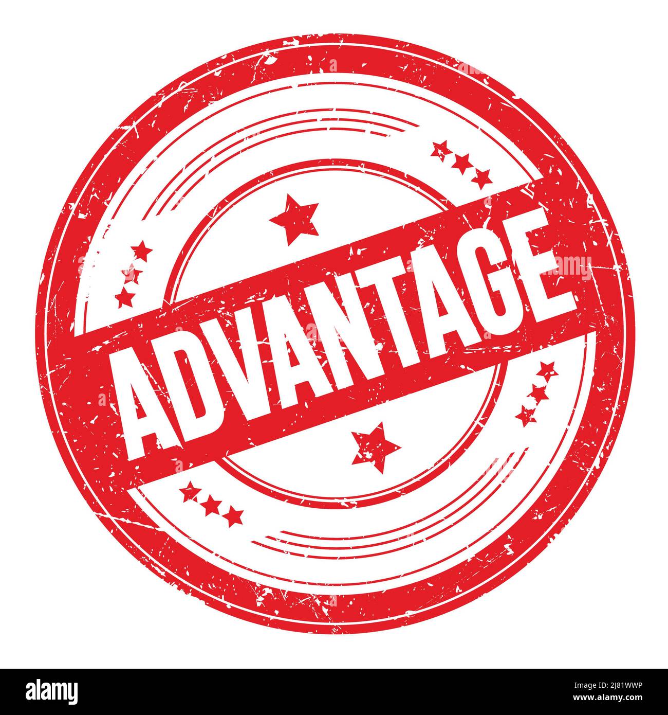 ADVANTAGE text on red round grungy texture stamp Stock Photo - Alamy
