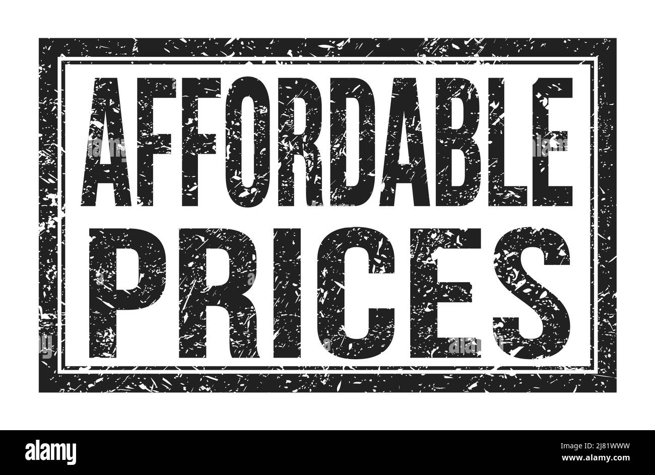 AFFORDABLE PRICES, words written on black rectangle stamp sign Stock ...