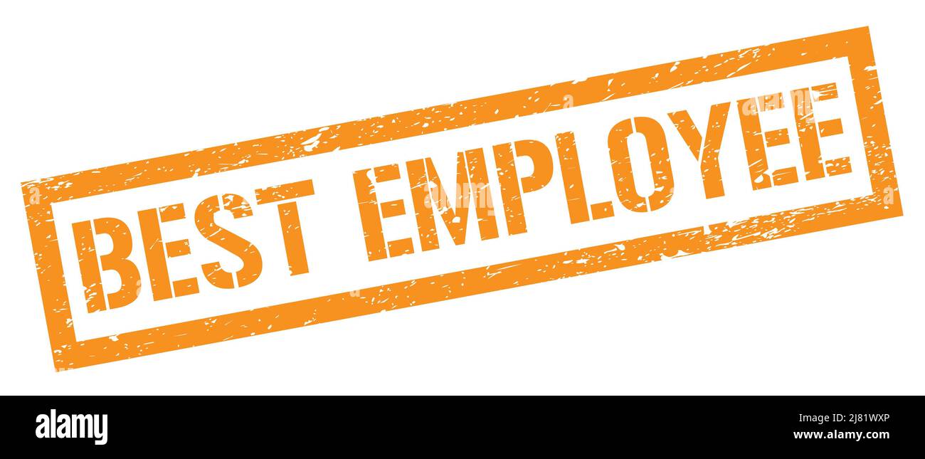 BEST EMPLOYEE orange grungy rectangle stamp sign Stock Photo - Alamy