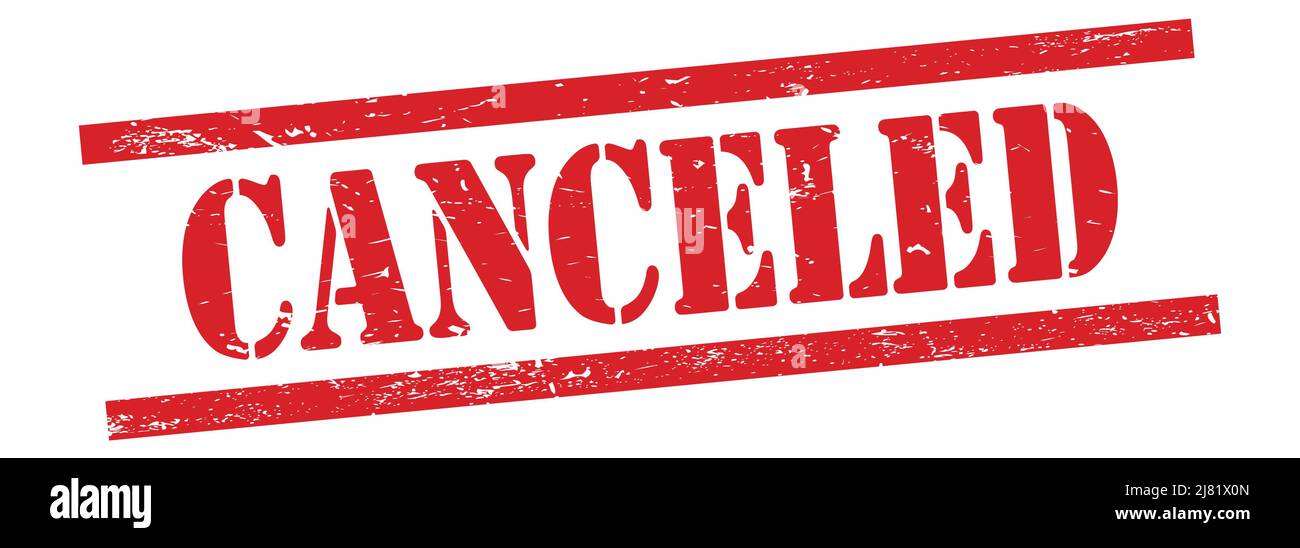 CANCELED text on red grungy vintage rubber stamp Stock Photo - Alamy
