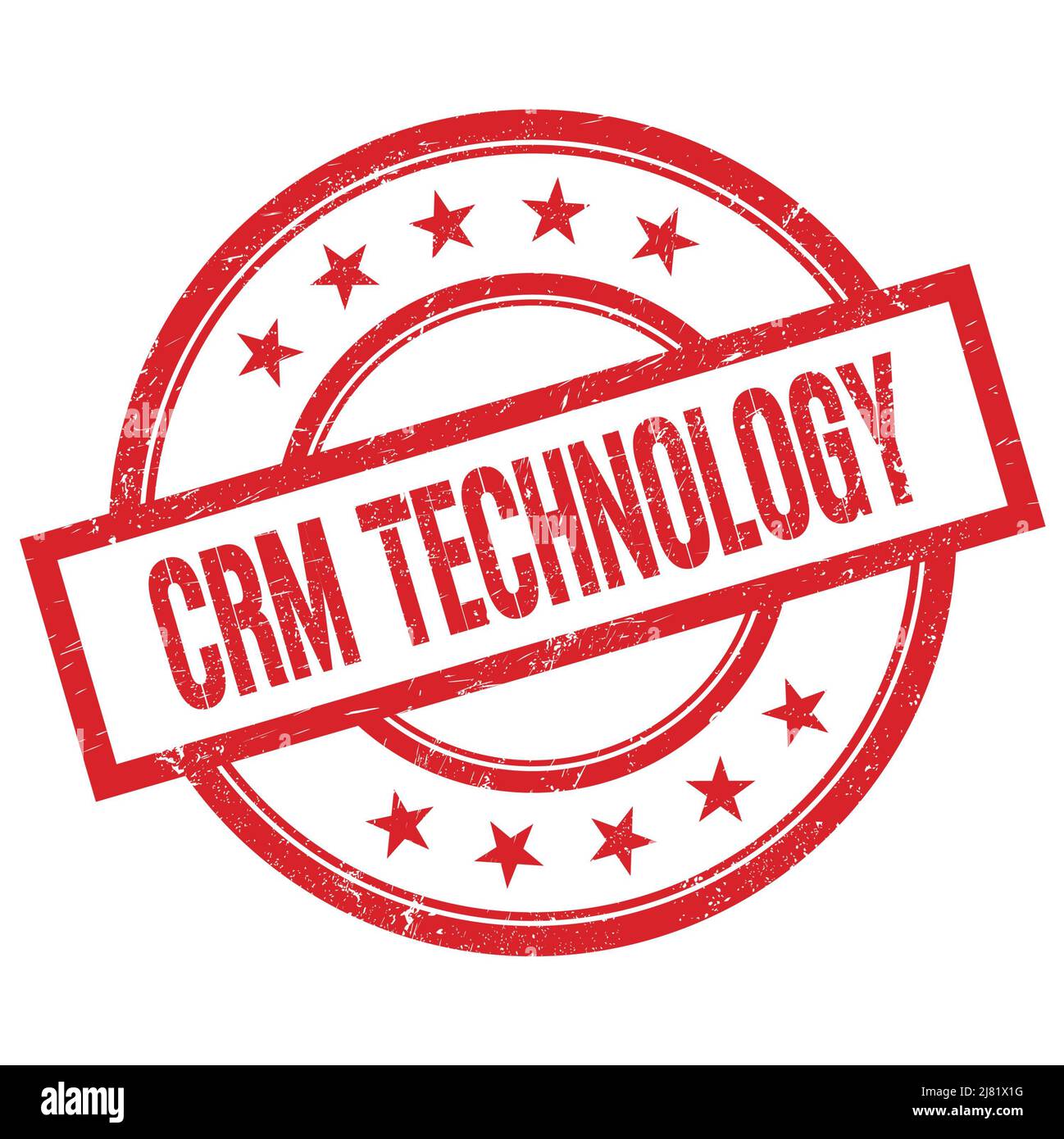 CRM TECHNOLOGY text written on red round vintage rubber stamp Stock ...
