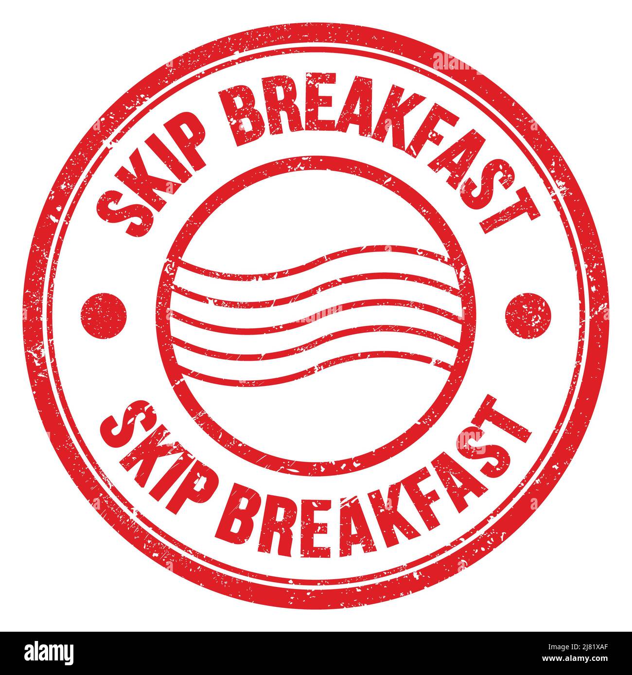 SKIP BREAKFAST word written on red round postal stamp sign Stock Photo ...