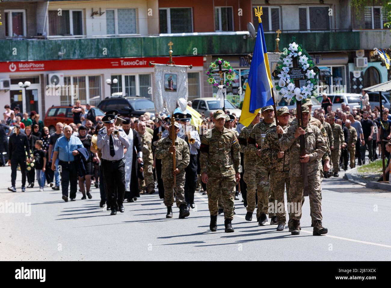 Zakarpatti, Ukraine. May 11, 2022, The funeral procession carrying the ...