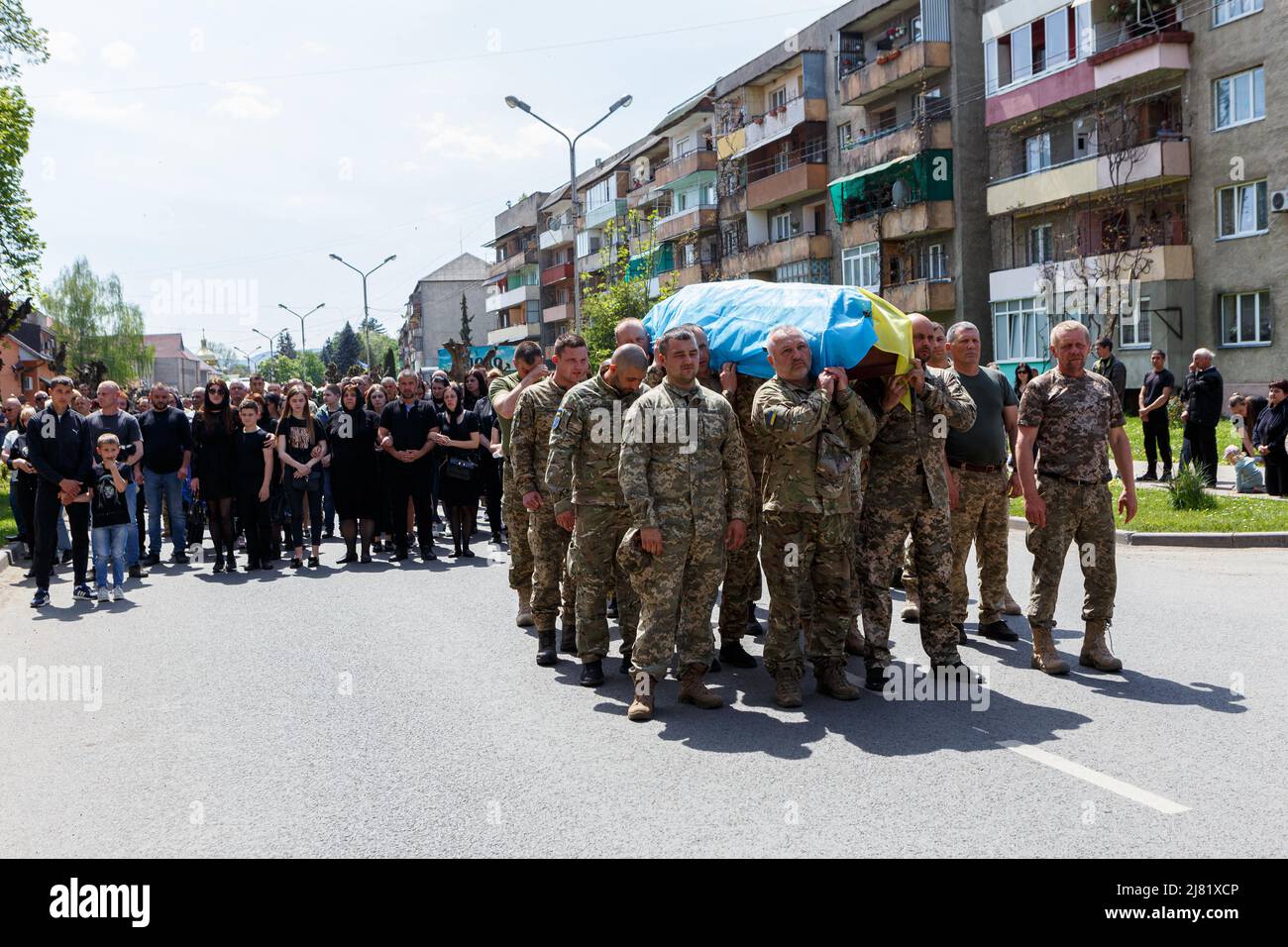Zakarpatti, Ukraine. May 11, 2022, Servicemen carry the coffin of ...