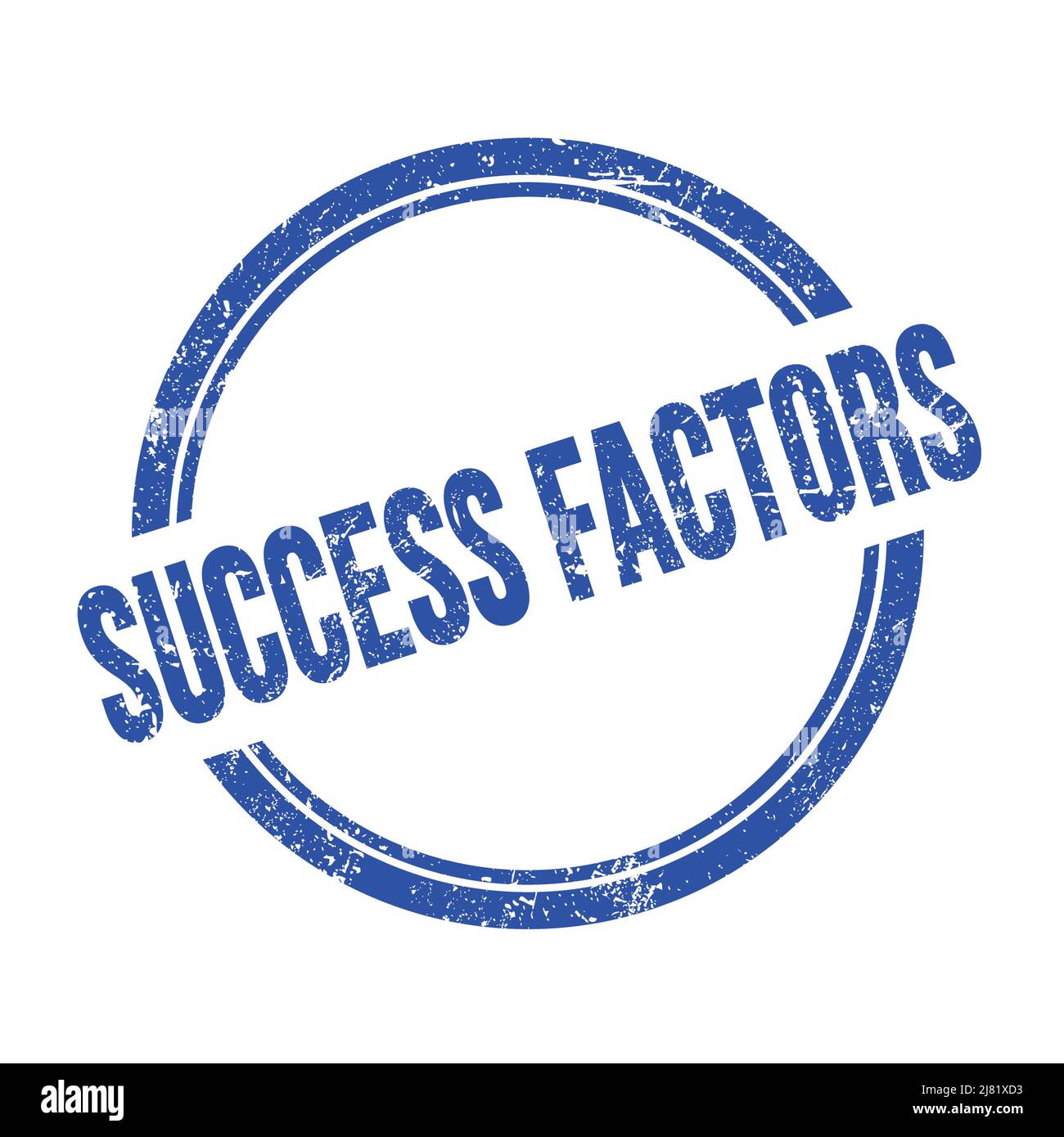 SUCCESS FACTORS text written on blue grungy vintage round stamp Stock ...