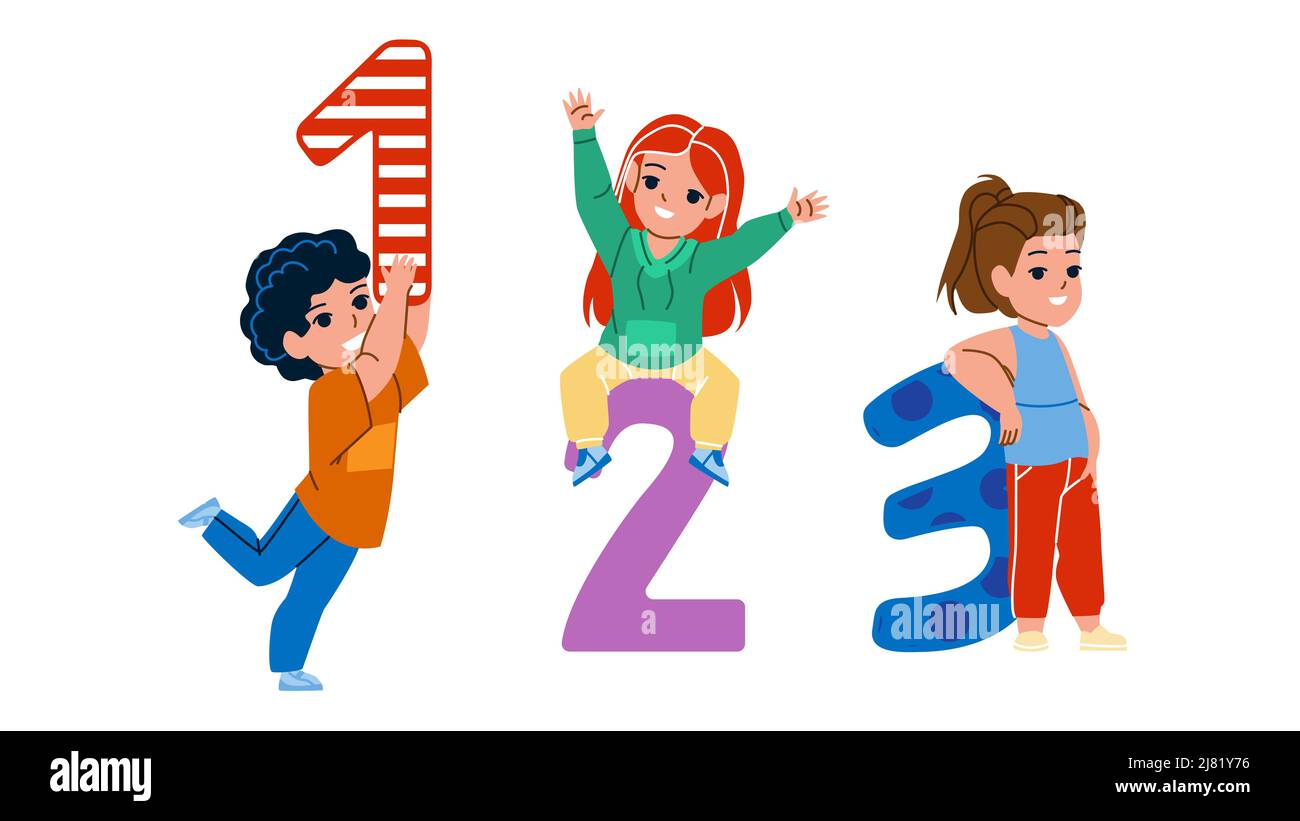 Kids Math Educational Lesson In School Vector Stock Vector Image & Art ...