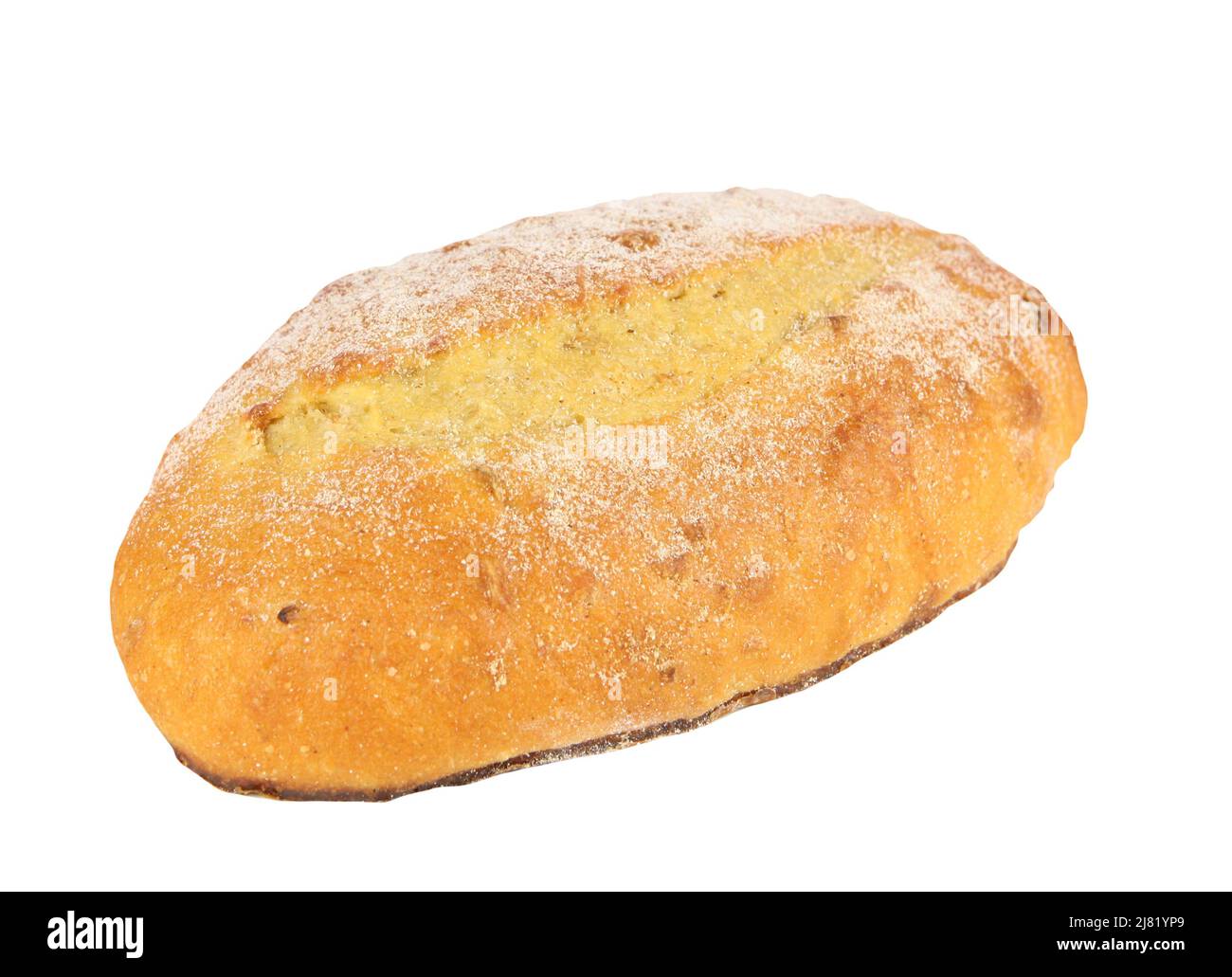 White and dark bread with sesame. Fresh bakery. Real bread on a white ...