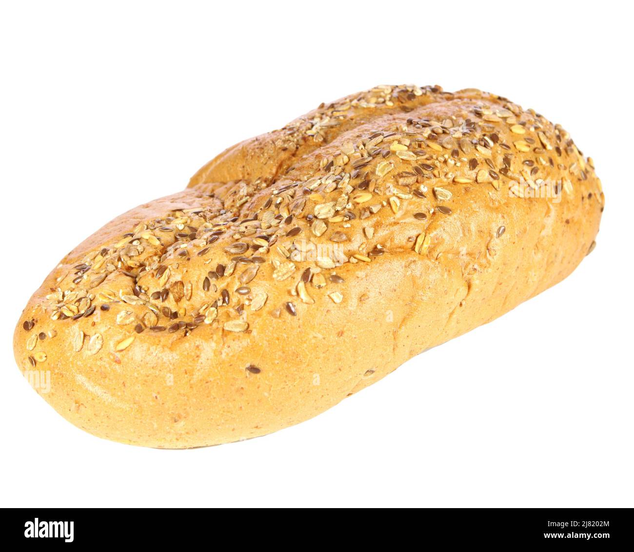 White and dark bread with sesame. Fresh bakery. Real bread on a white ...