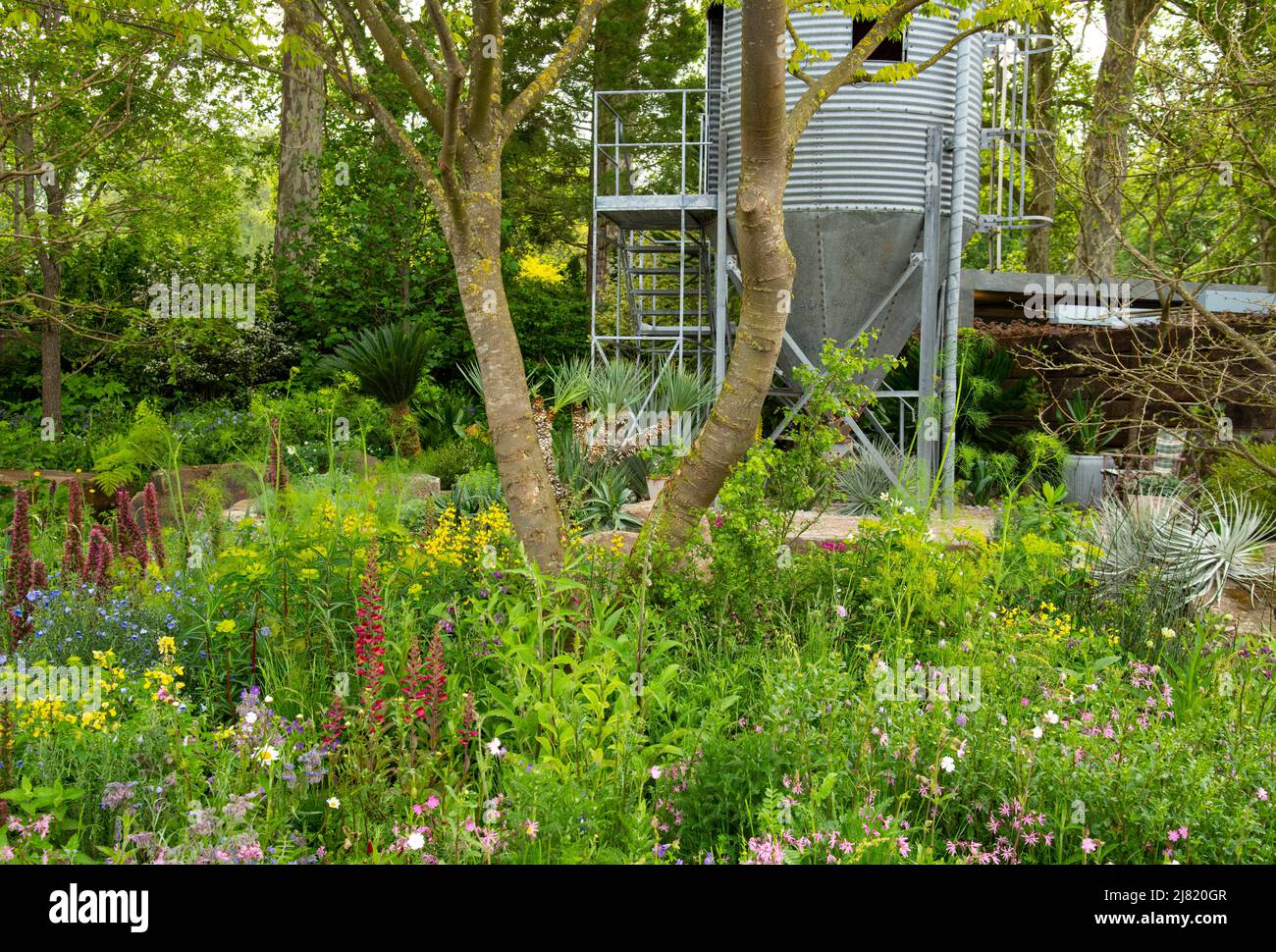 A repurposed grain silo surrounded by naturalistic planting inThe ...