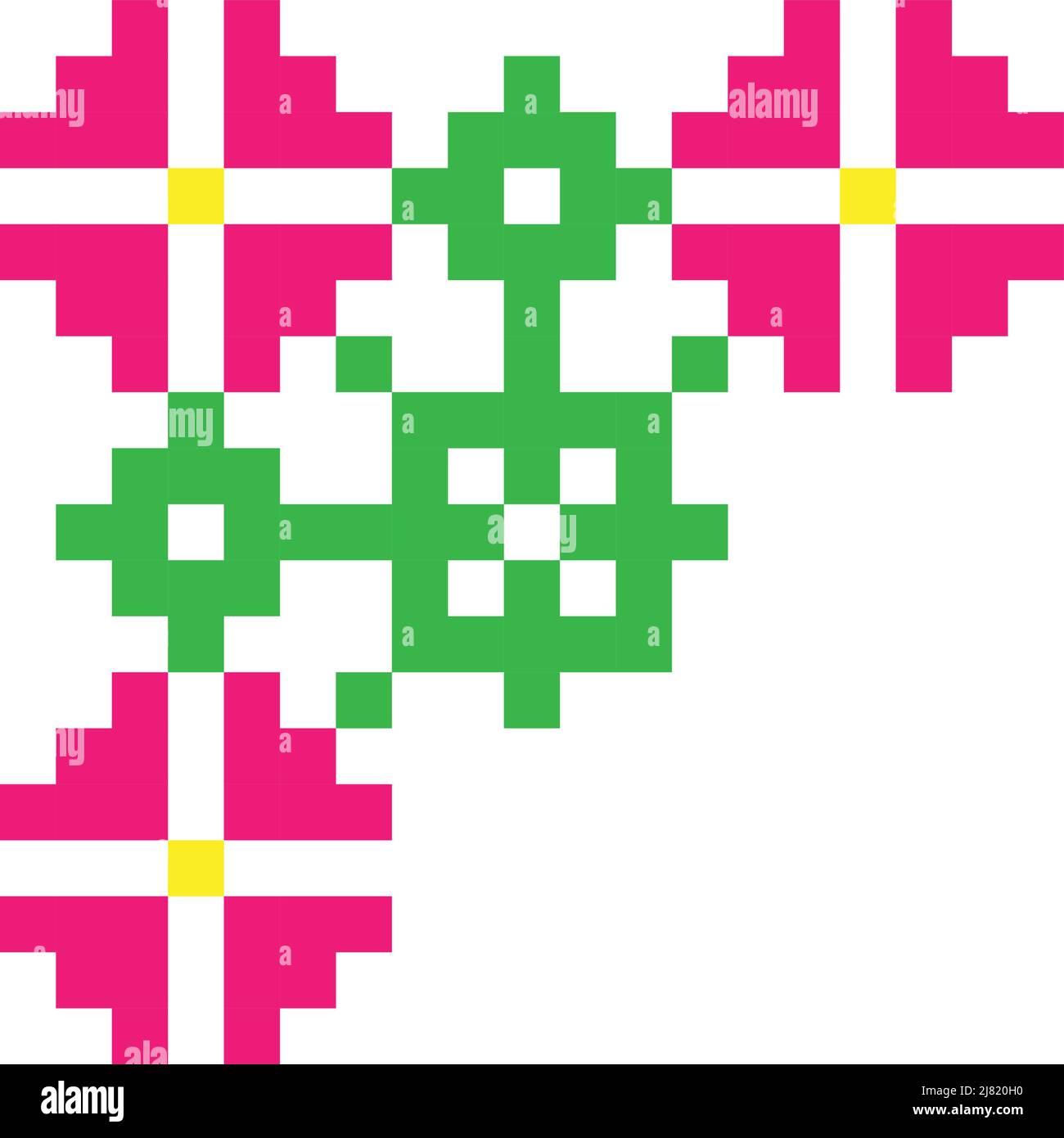 Flower decoration pixel art vector. corner border design for Invitation ...