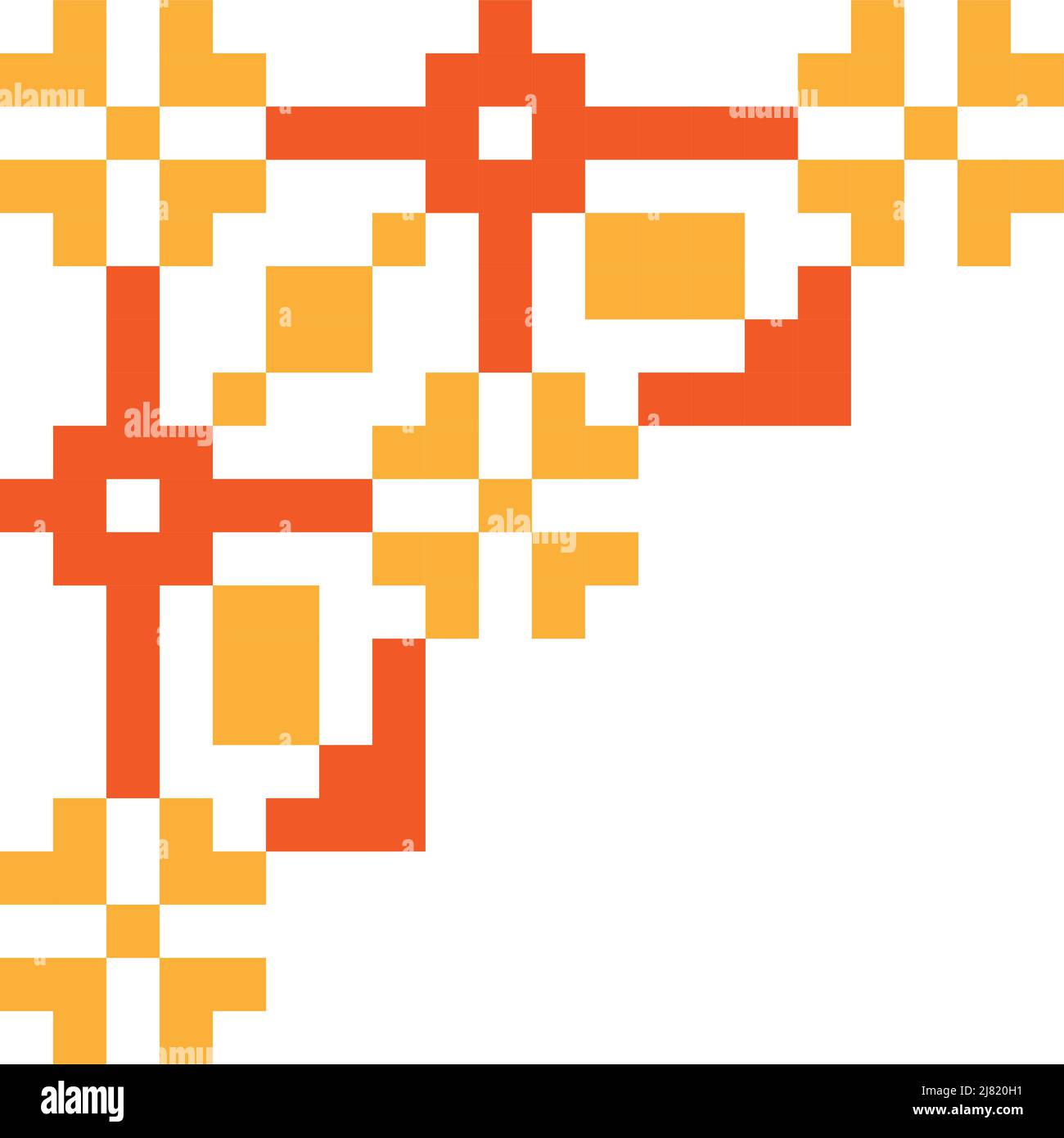 Flower decoration pixel art vector. corner border design for Invitation ...