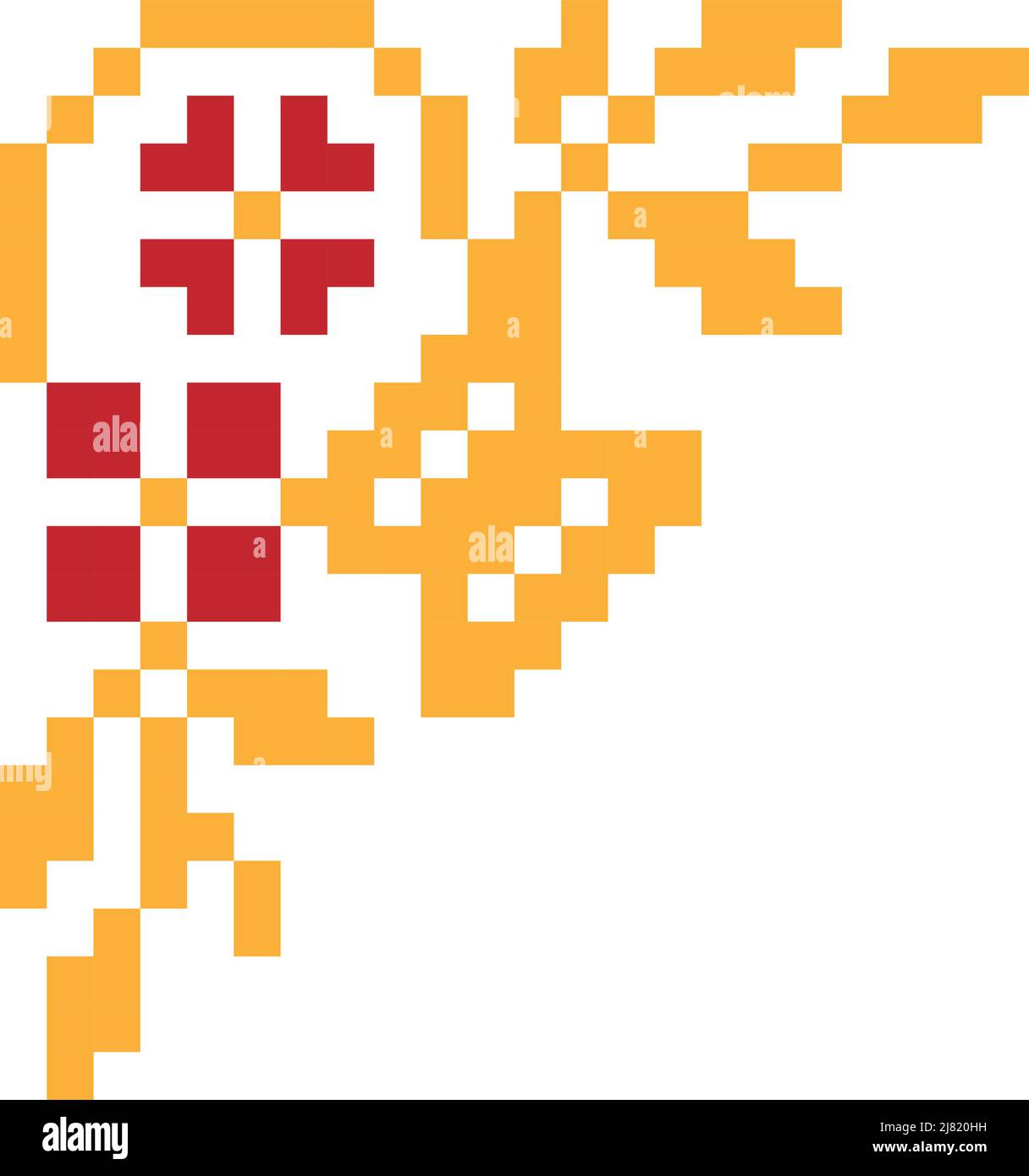 Flower decoration pixel art vector. corner border design for Invitation ...