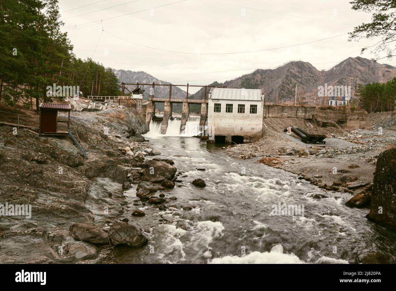 Old hydroelectric power station. Chemal Altai Republic. Russia Stock ...