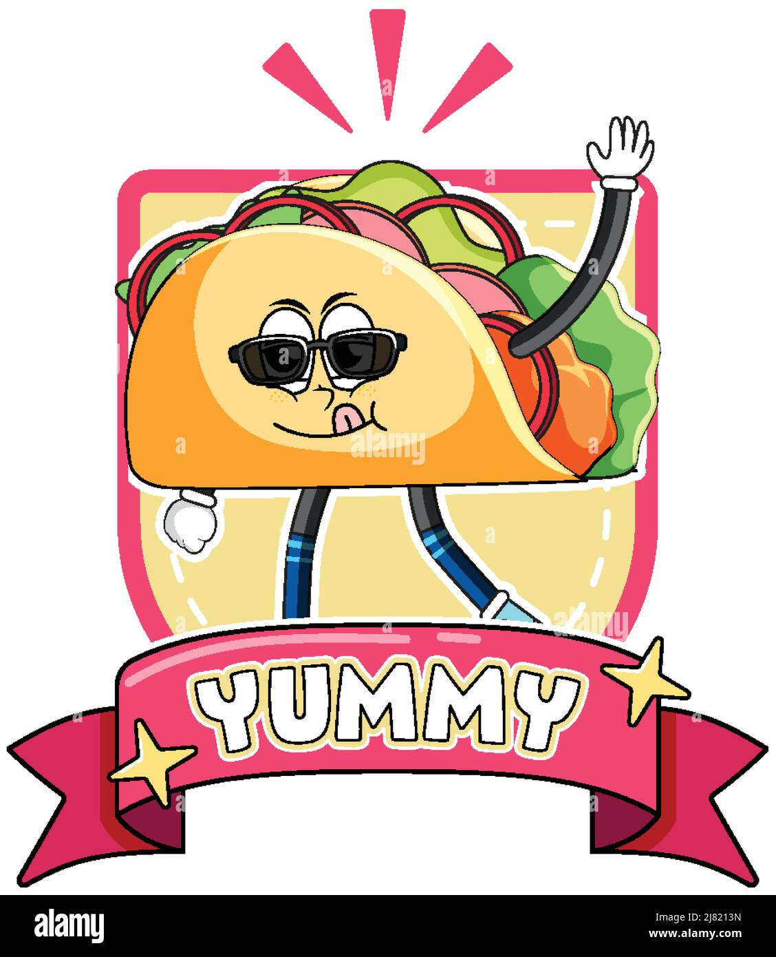 Funny taco cartoon character illustration Stock Vector Image & Art - Alamy