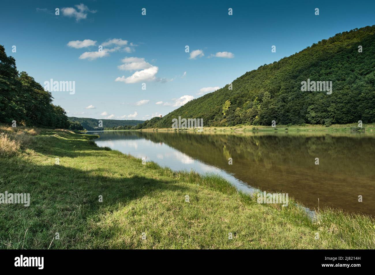 Dniester river landscape. National Nature Park Podilski Tovtry, the ...