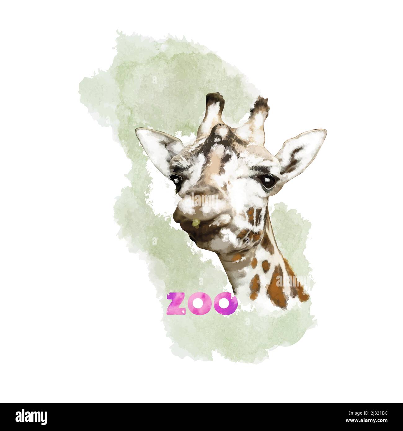 Giraffe in the zoo in a watercolor style Stock Vector Image & Art - Alamy