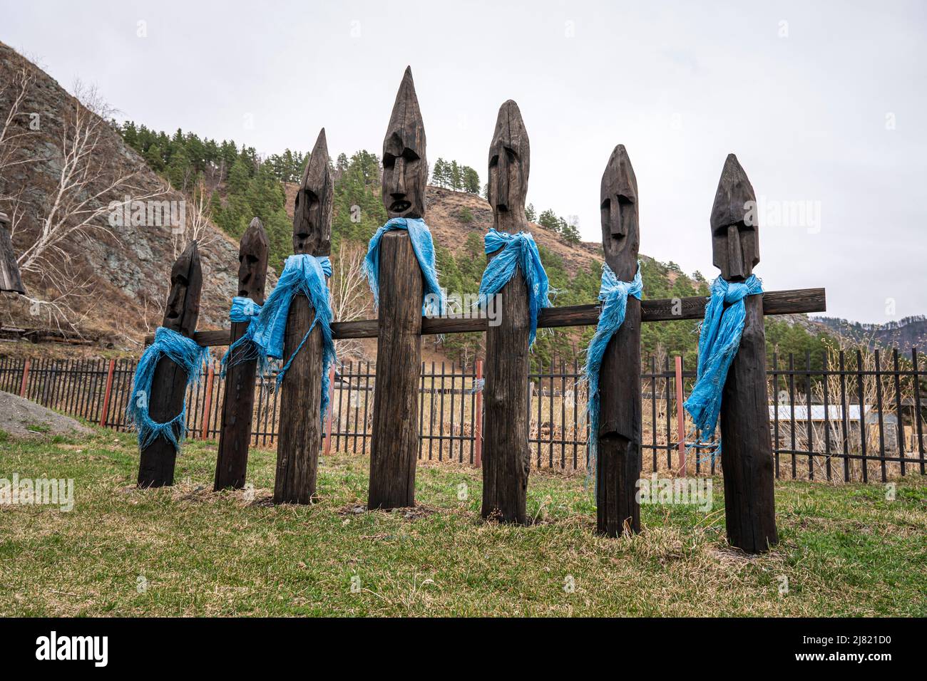 Ancient wooden statues for worship during paganism. A symbol of the ...
