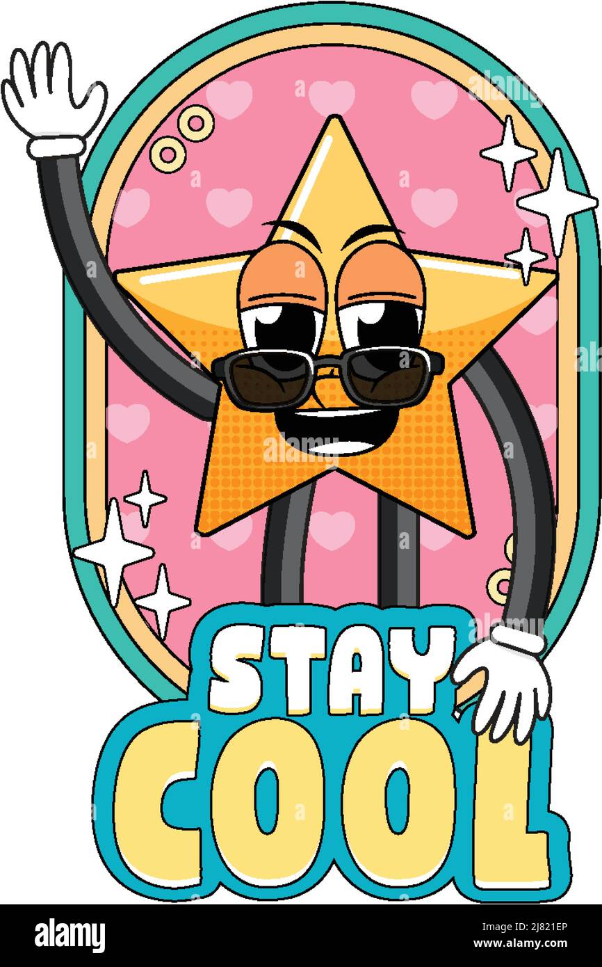Star cartoon comic style with word expression stay cool illustration ...