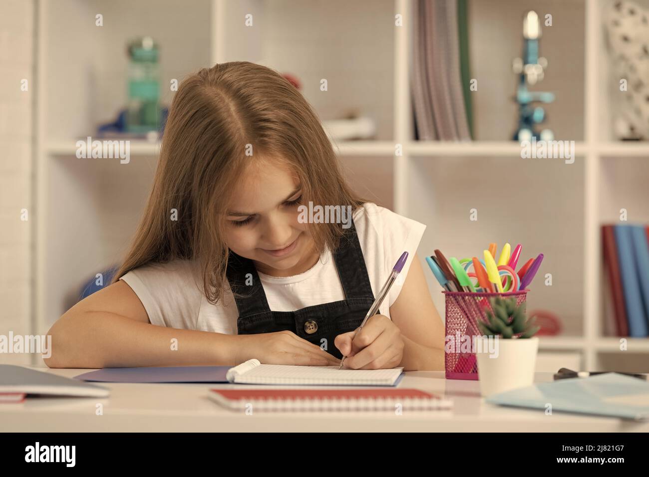 high school. schoolgirl writing. school girl with notebook. back to ...