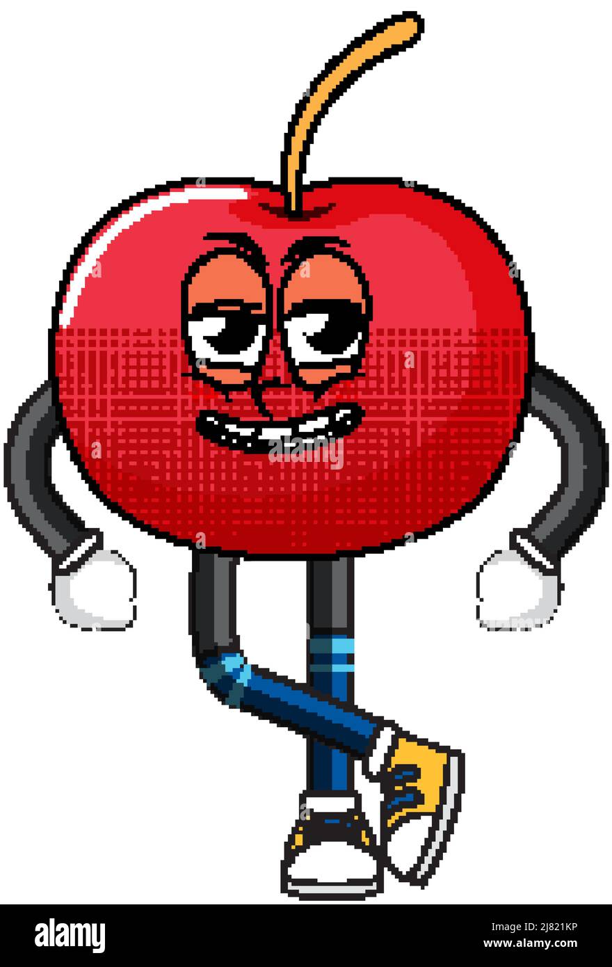 Cherry cartoon character on white background illustration Stock Vector ...