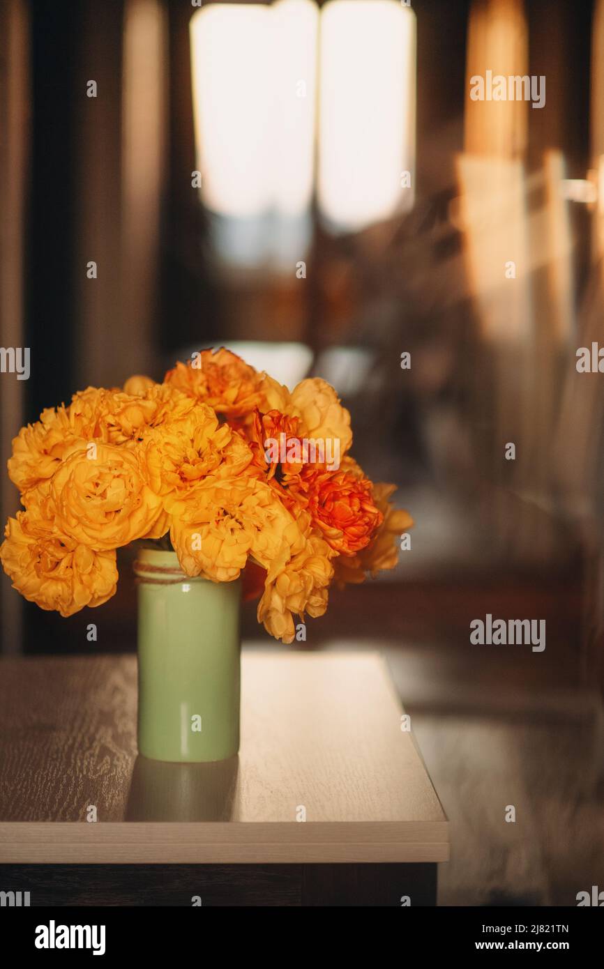 spring flowers bright orange in warm colors high expansion Stock Photo ...