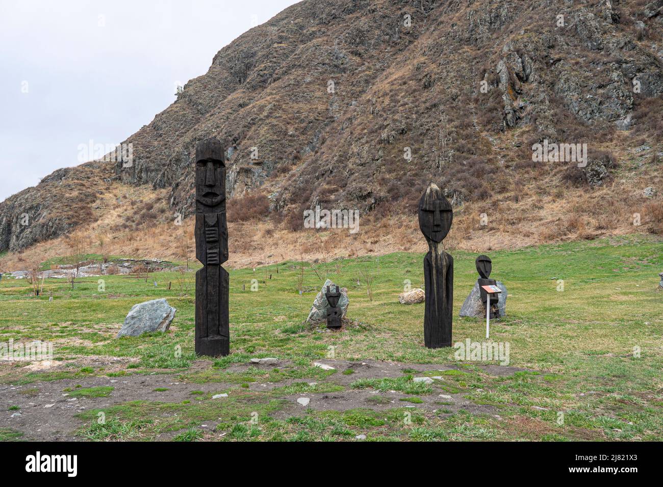 Ancient wooden statues for worship during paganism. A symbol of the ...