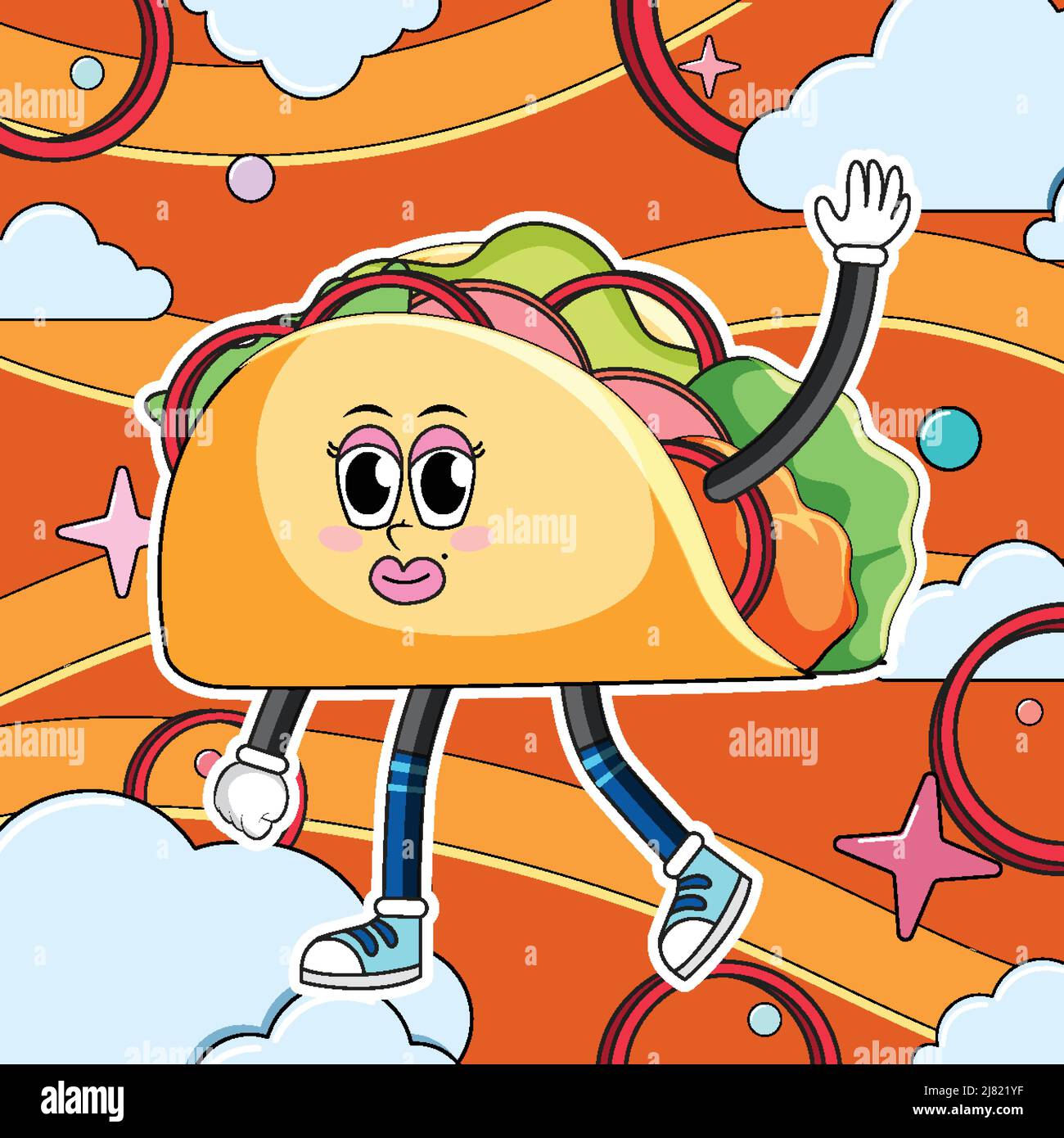 Funny taco cartoon character illustration Stock Vector Image & Art - Alamy