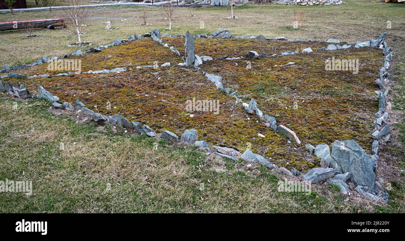 A sacred place in the Altai steppe. A place of pagan worship. The grave ...