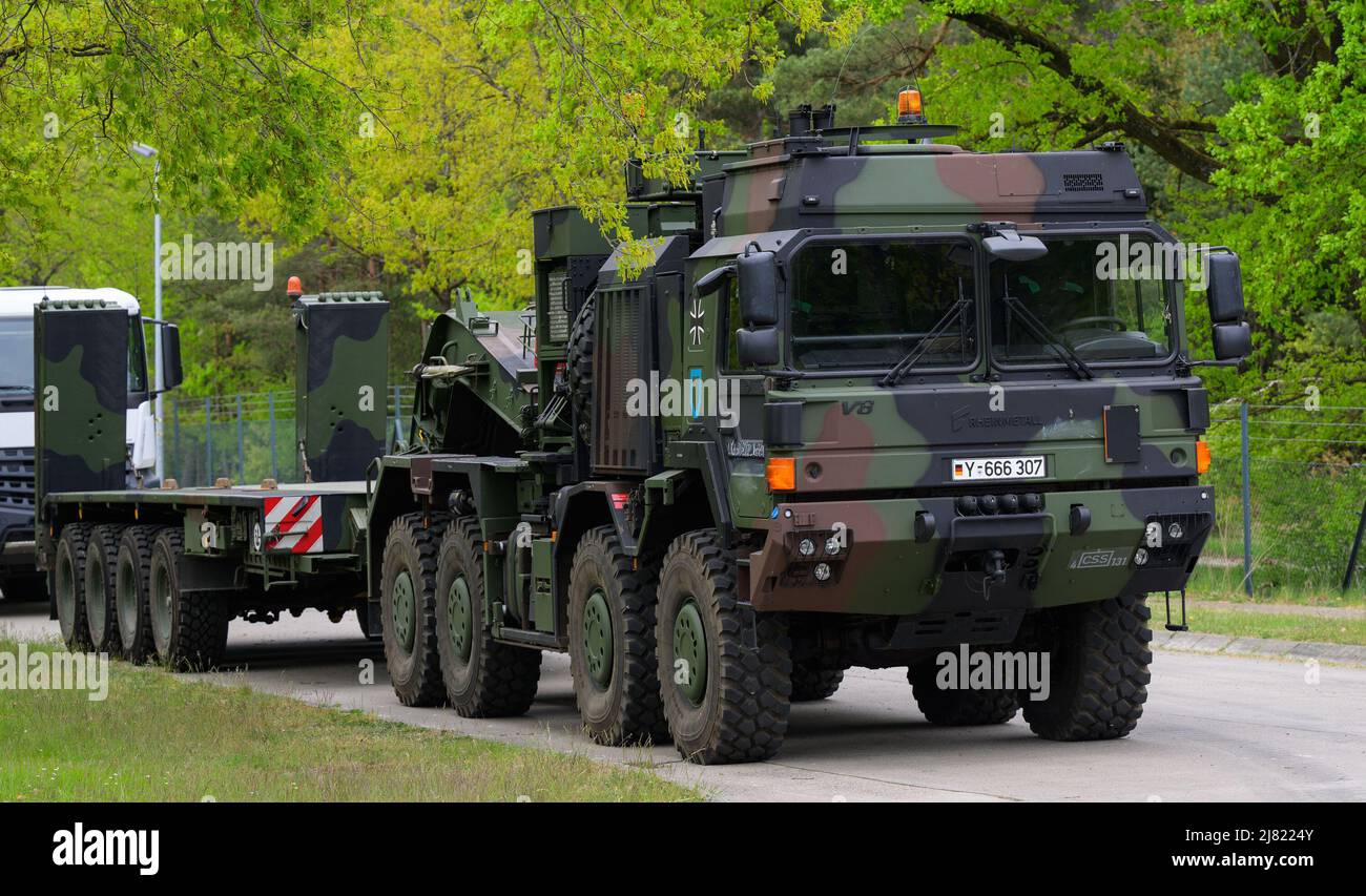 Bergen, Germany. 10th May, 2022. A German Army Mammut heavy transport ...