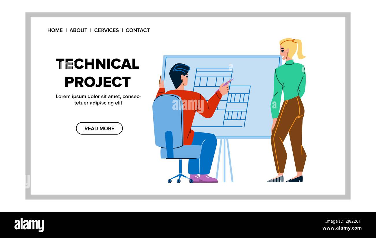 Technical Project Developing Colleagues Vector Stock Vector Image & Art ...