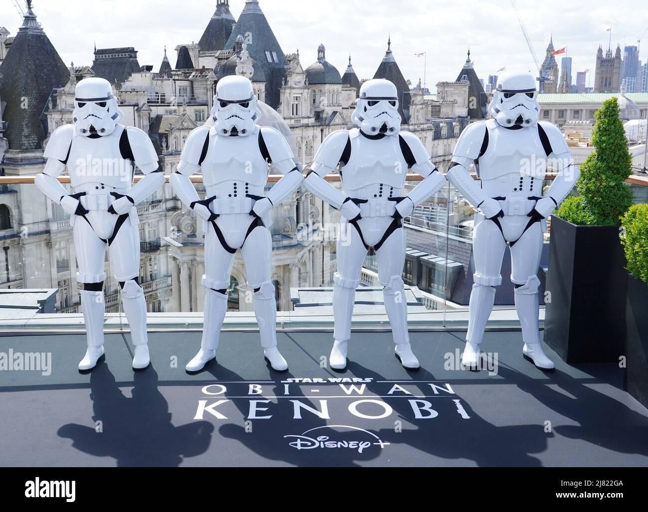 Stormtroopers from Star Wars at a photo call ahead of the release of ...