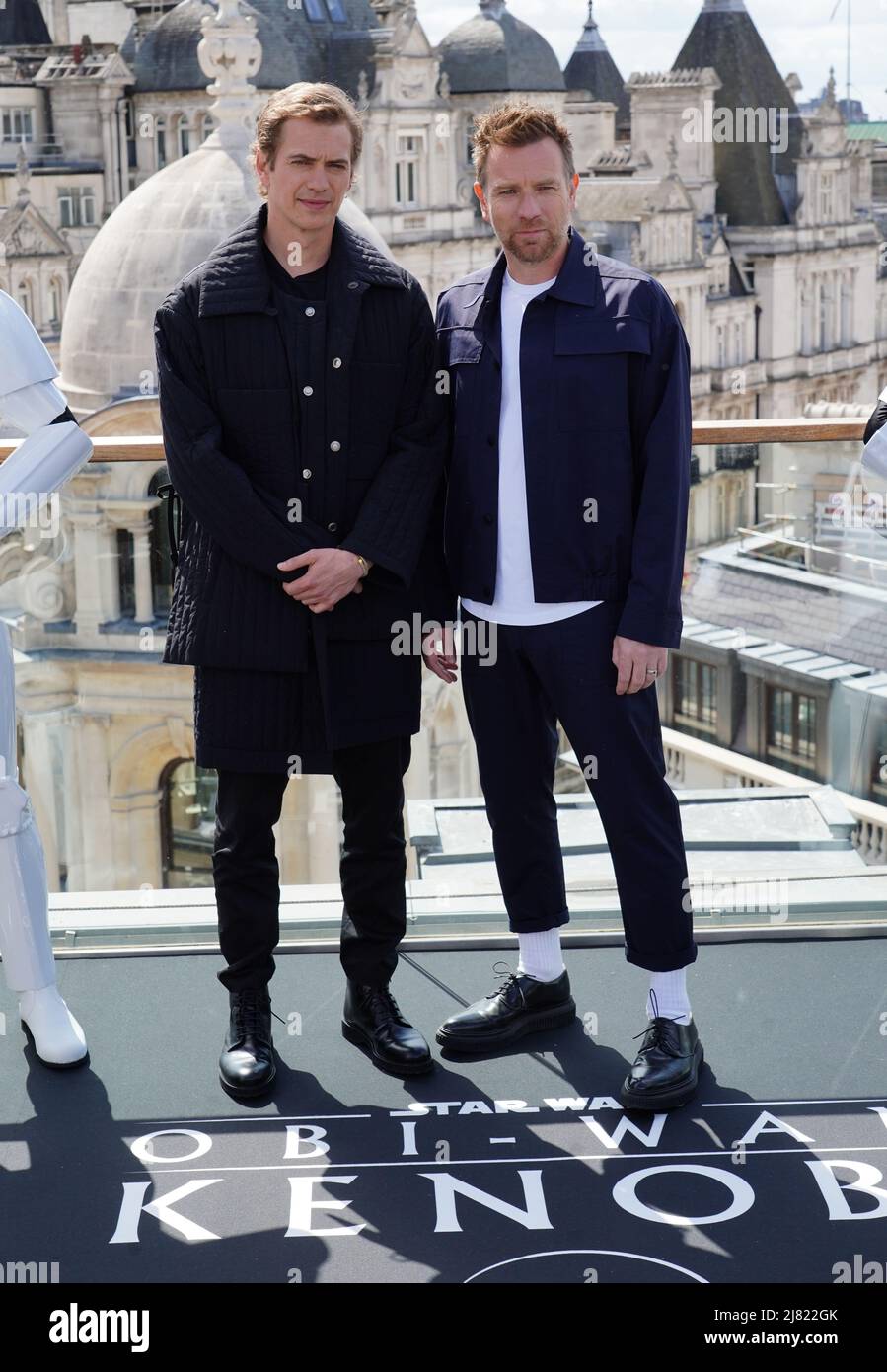 Hayden Christensen and Ewan McGregor at a photo call ahead of the ...