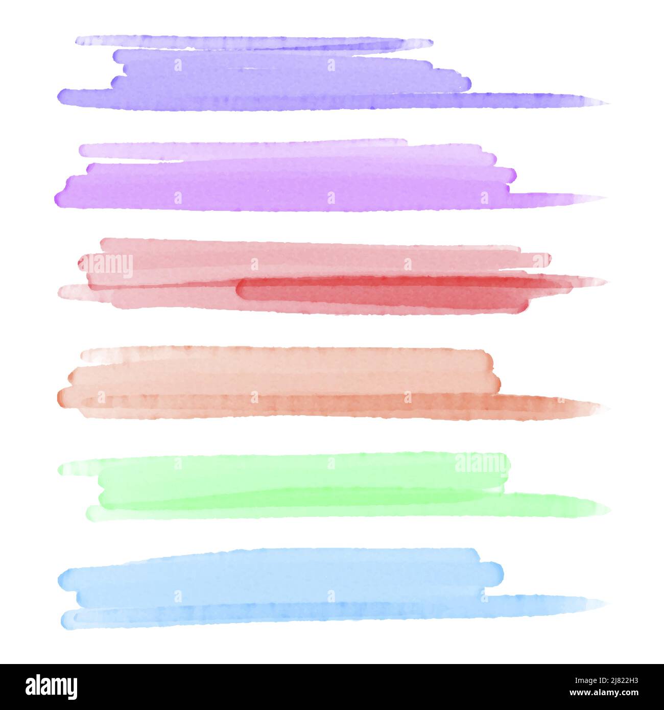 Set of watercolor vector long brush strokes Stock Vector Image & Art ...
