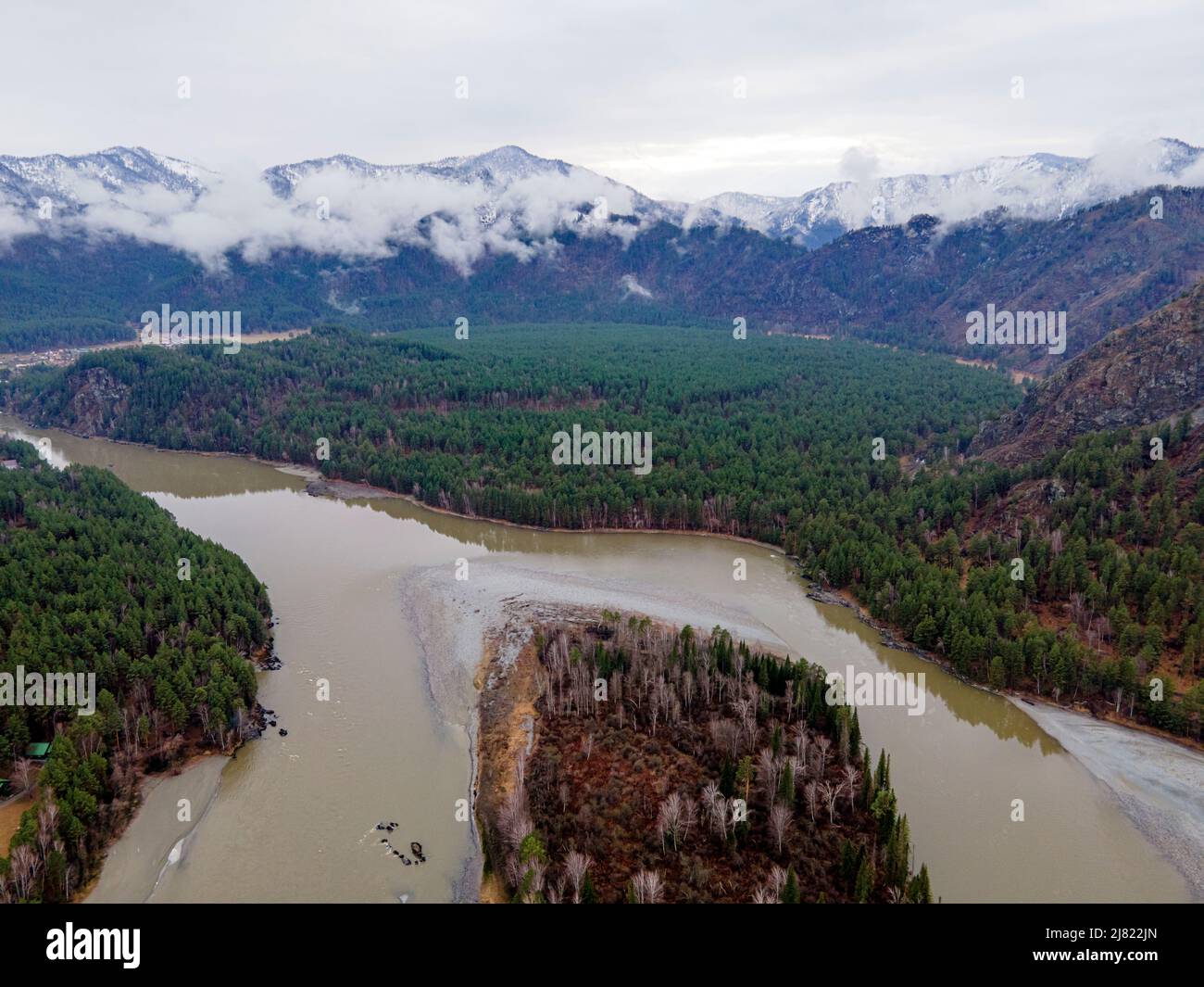 Aerial stream river confluence hi-res stock photography and images - Alamy