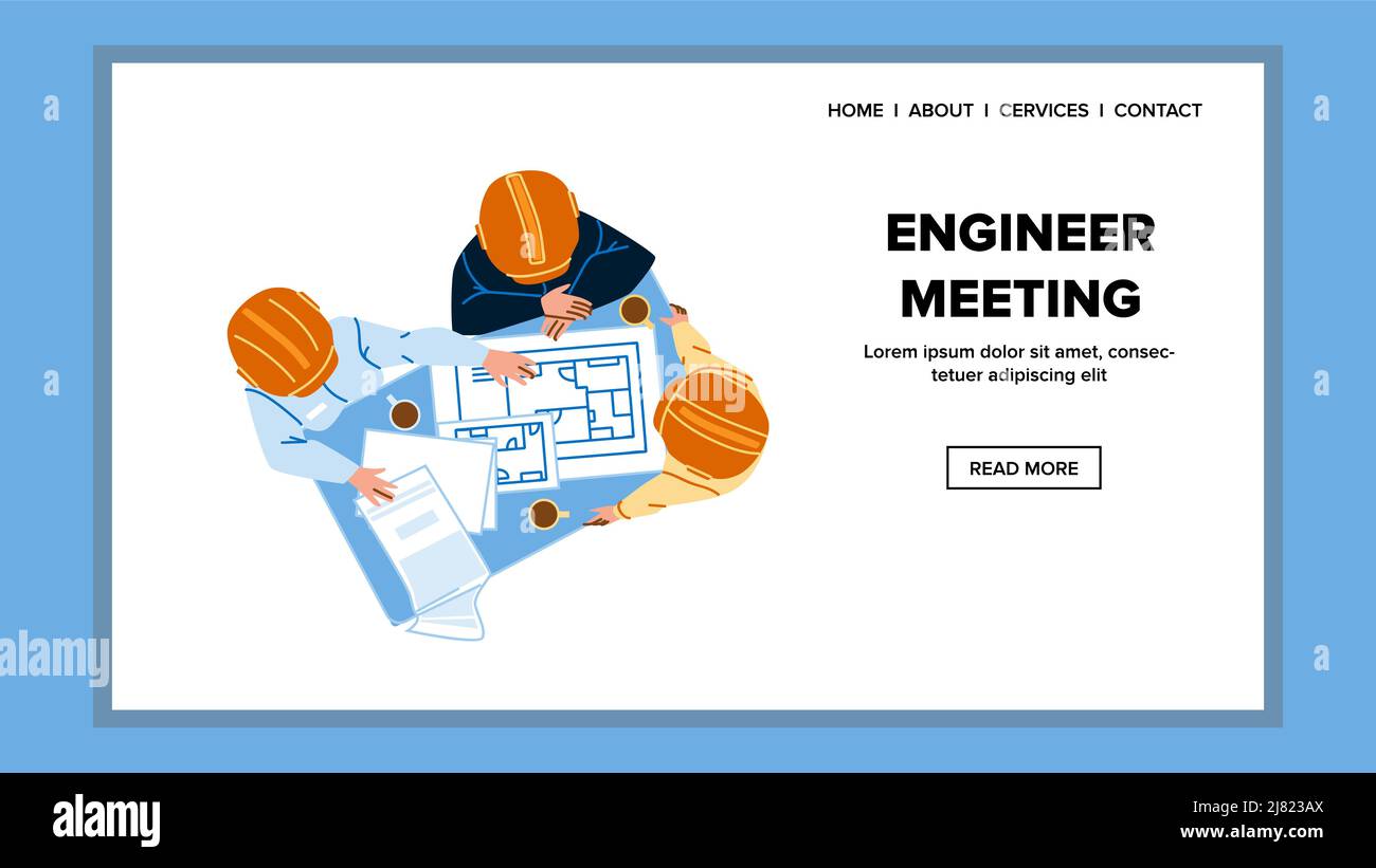 Engineer Meeting For Discuss Building Plan Vector Stock Vector Image ...