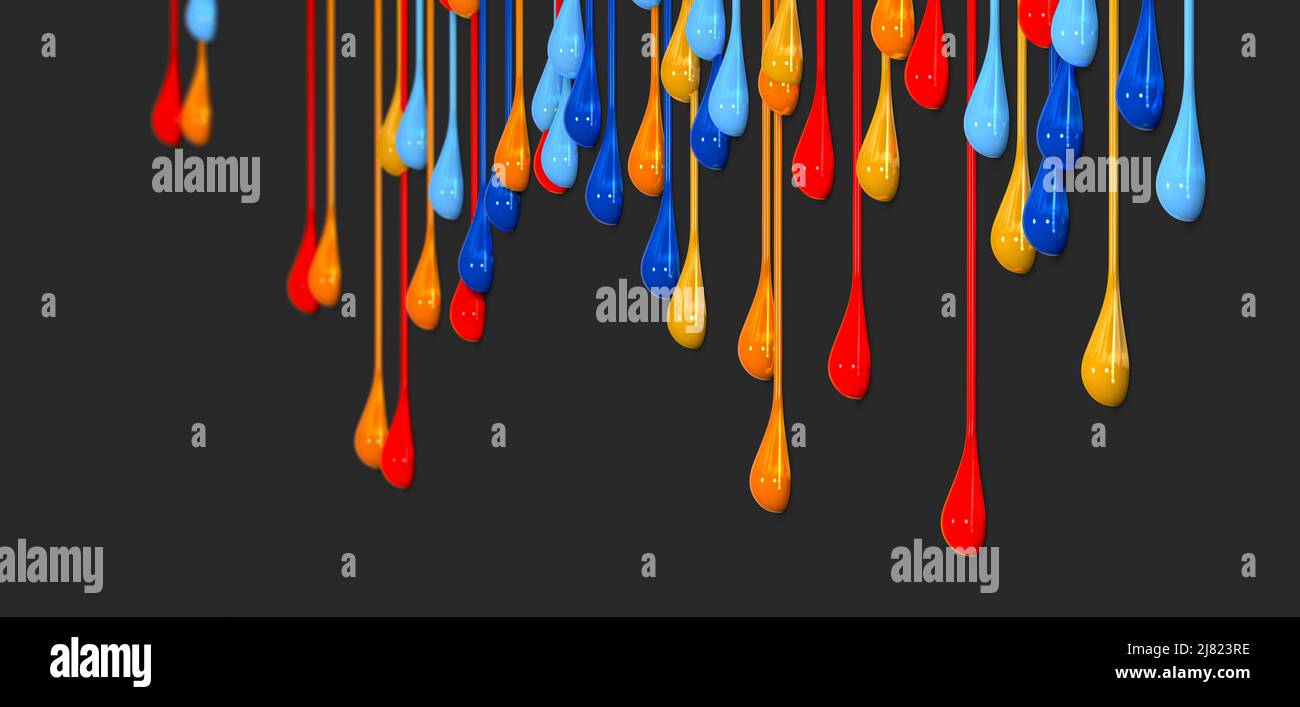 Drops paint different colors dripping hi-res stock photography and ...
